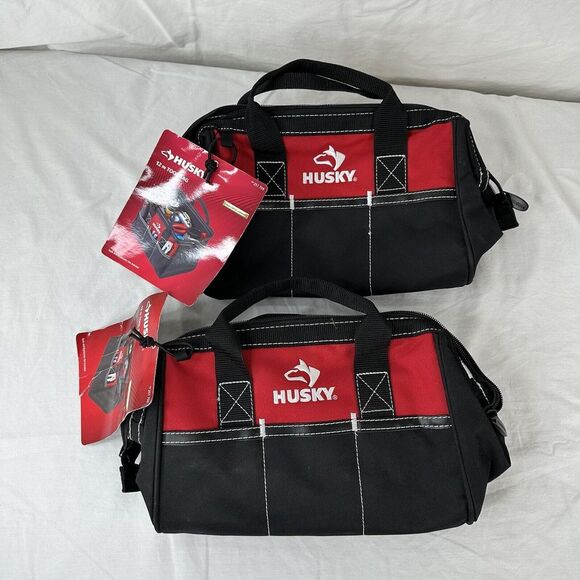Bags | 2 Husky Brand 12 Inch Tool Bags Set Red Black 3 External Pockets ...